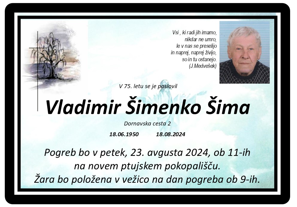 Vladimir Šimenko Šima - osmrtnice.si